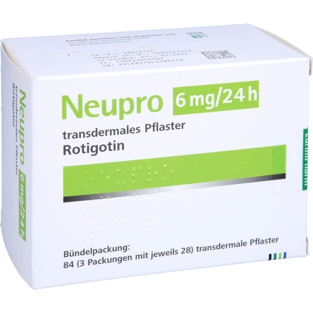 Neupro 6 mg/24 h transdermale Pflaster 84 stk online kaufen