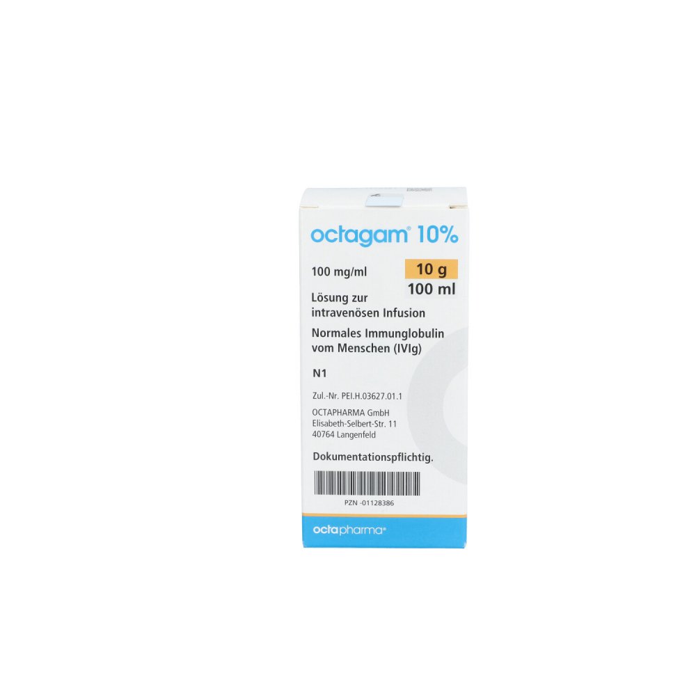 Octagam 10% 10 g Igg intravenös Lösung Infusionsflaschen 100 ml