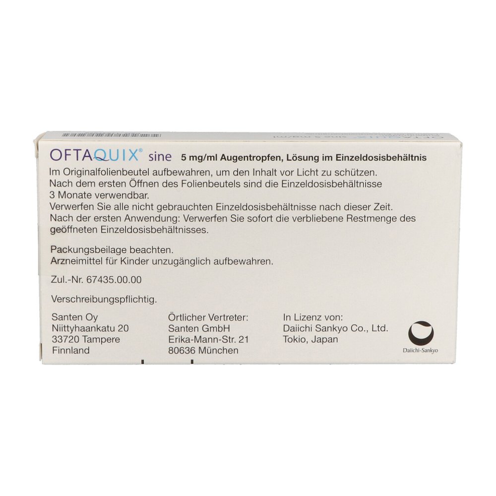 Oftaquix sine 5 mg/ml Augentropfen i.Einzeldosisb. 30X0.3 ml