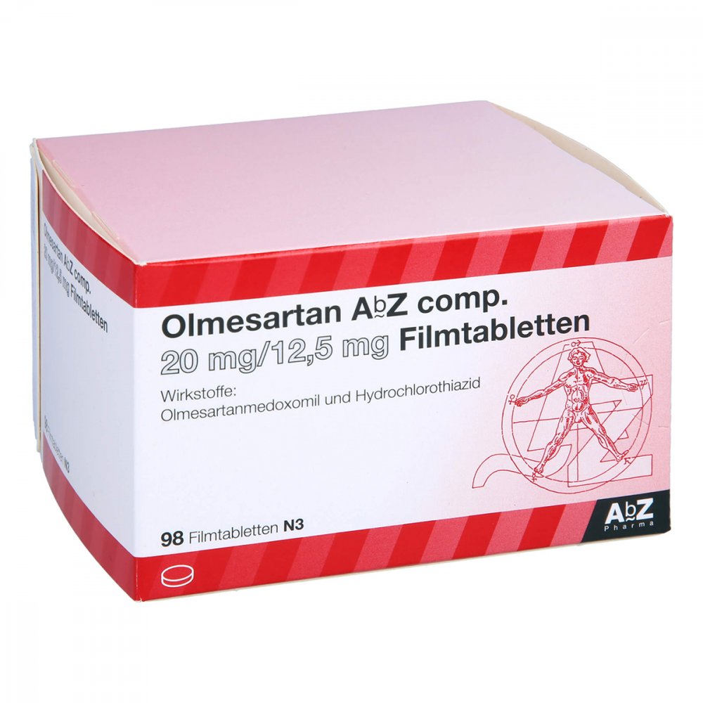 Olmesartan Abz compositus 20 mg/12,5 mg Filmtabletten 98 stk