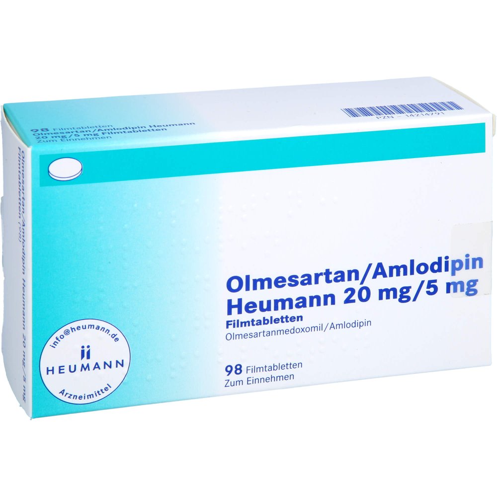 Olmesartan/amlodipin Heumann 20 Mg/5 Mg Filmtabletten 98 stk