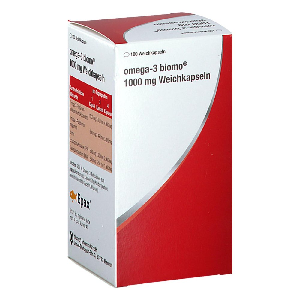 Omega-3 Biomo 1000 Mg Weichkapseln 100 stk online kaufen