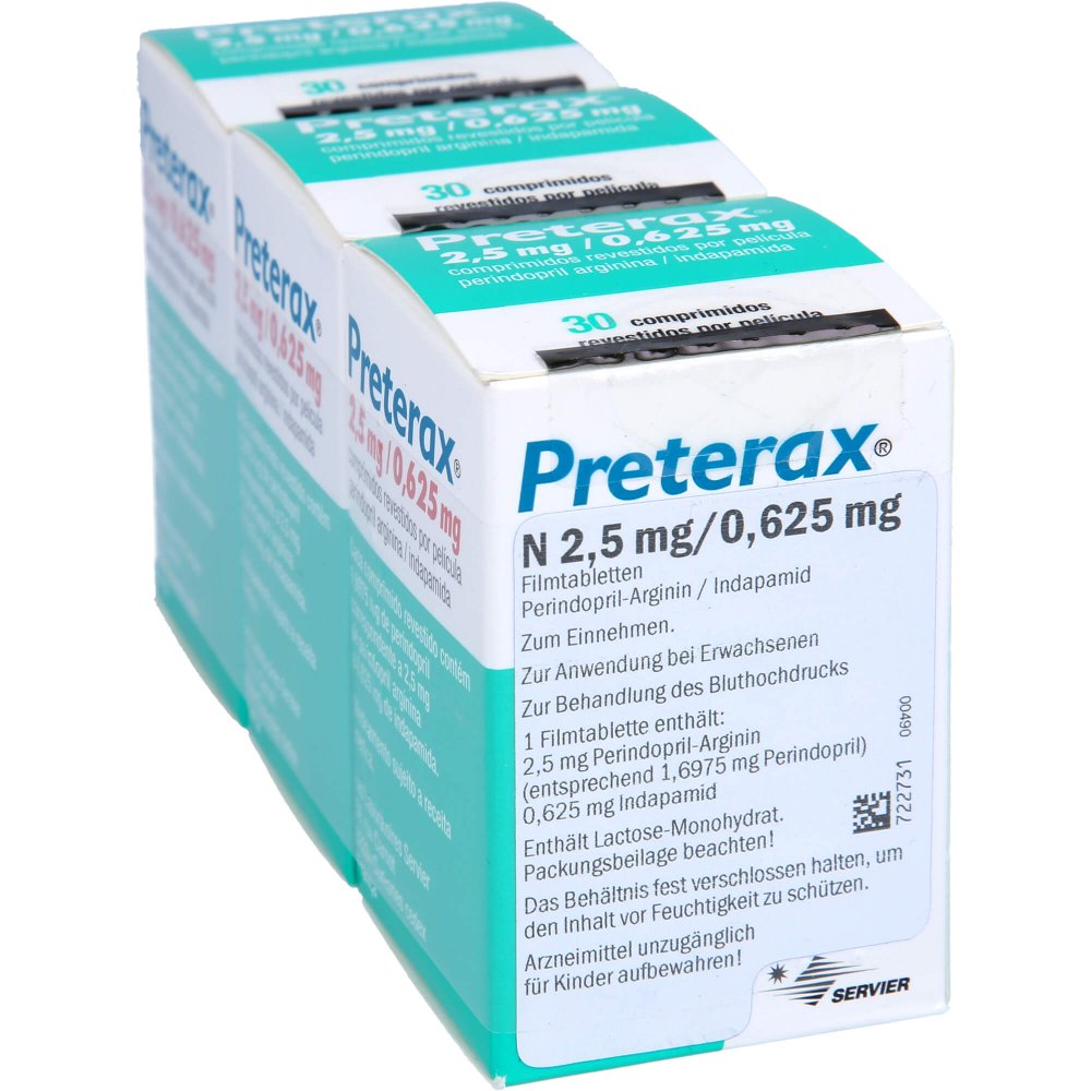 Preterax N 2,5 mg/0,625 mg Filmtabletten 90 stk