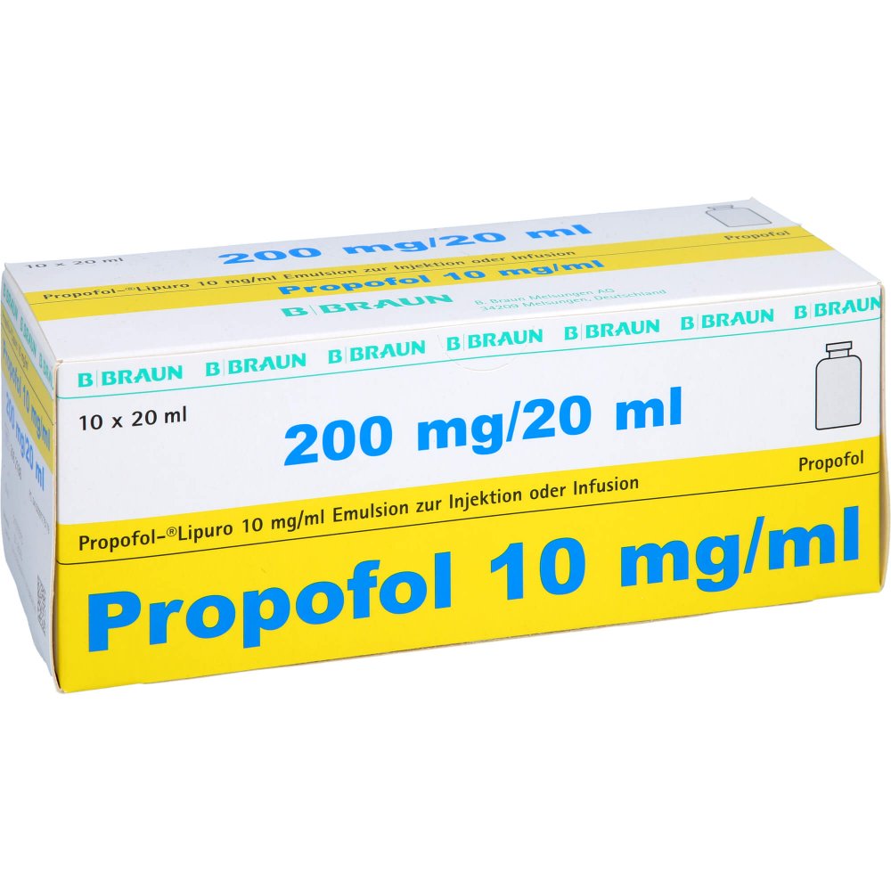 Propofol Lipuro 1% 10mg/ml Emuls.z.inj.u.inf.dsfl. 10X20 ml