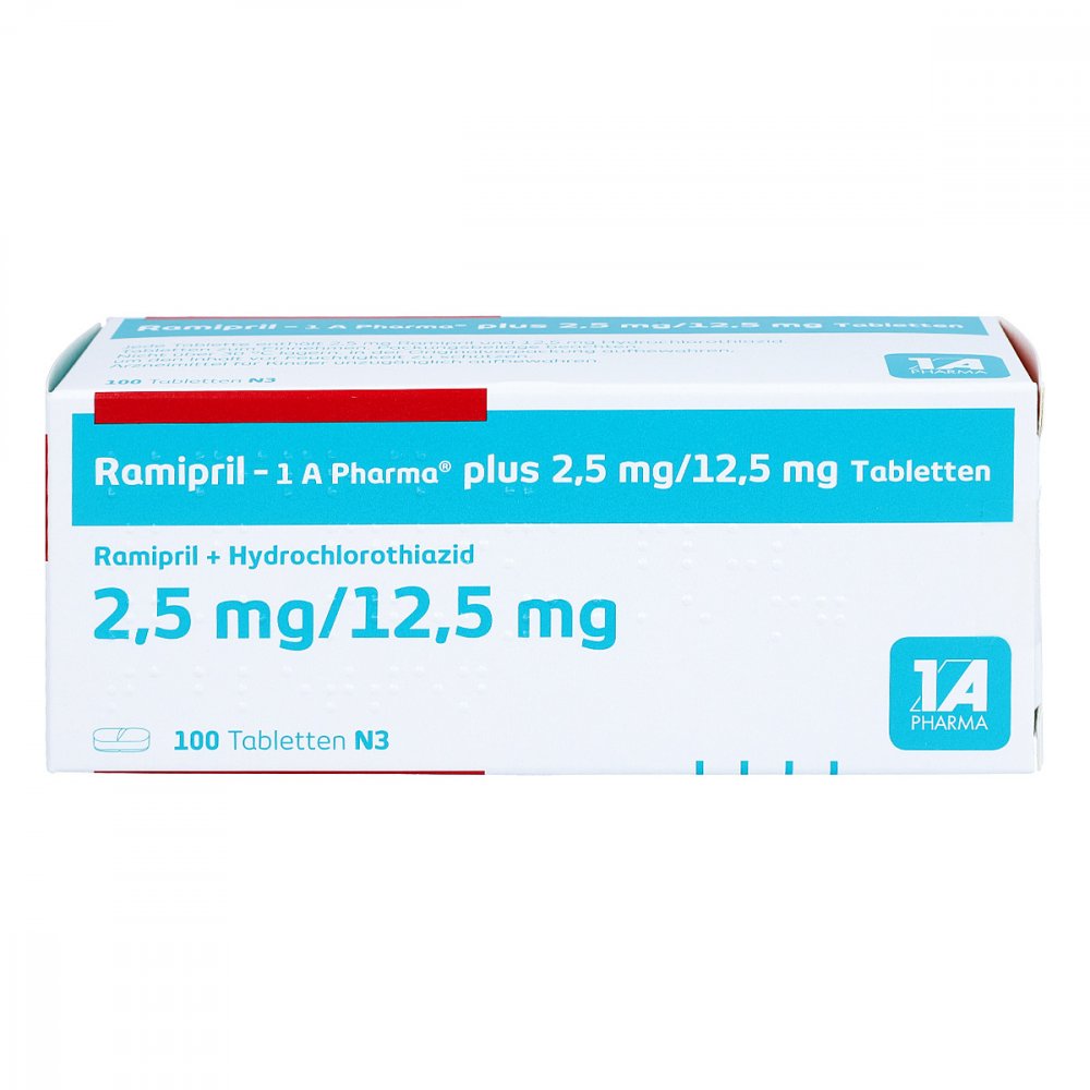 Ramipril 1a Pharma plus 2,5 mg/12,5 mg Tabletten 100 stk