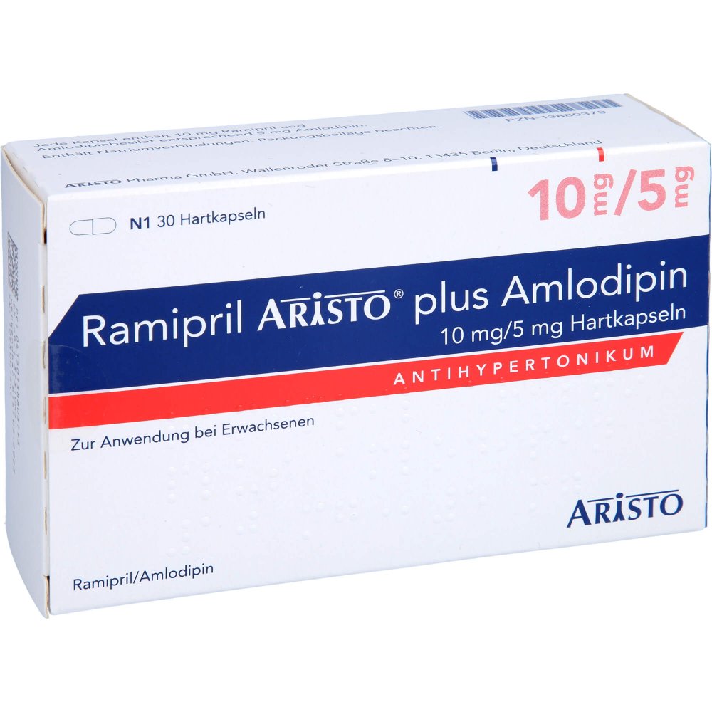 Ramipril Aristo plus Amlodipin 10 mg/5 mg Hartkps 30 stk