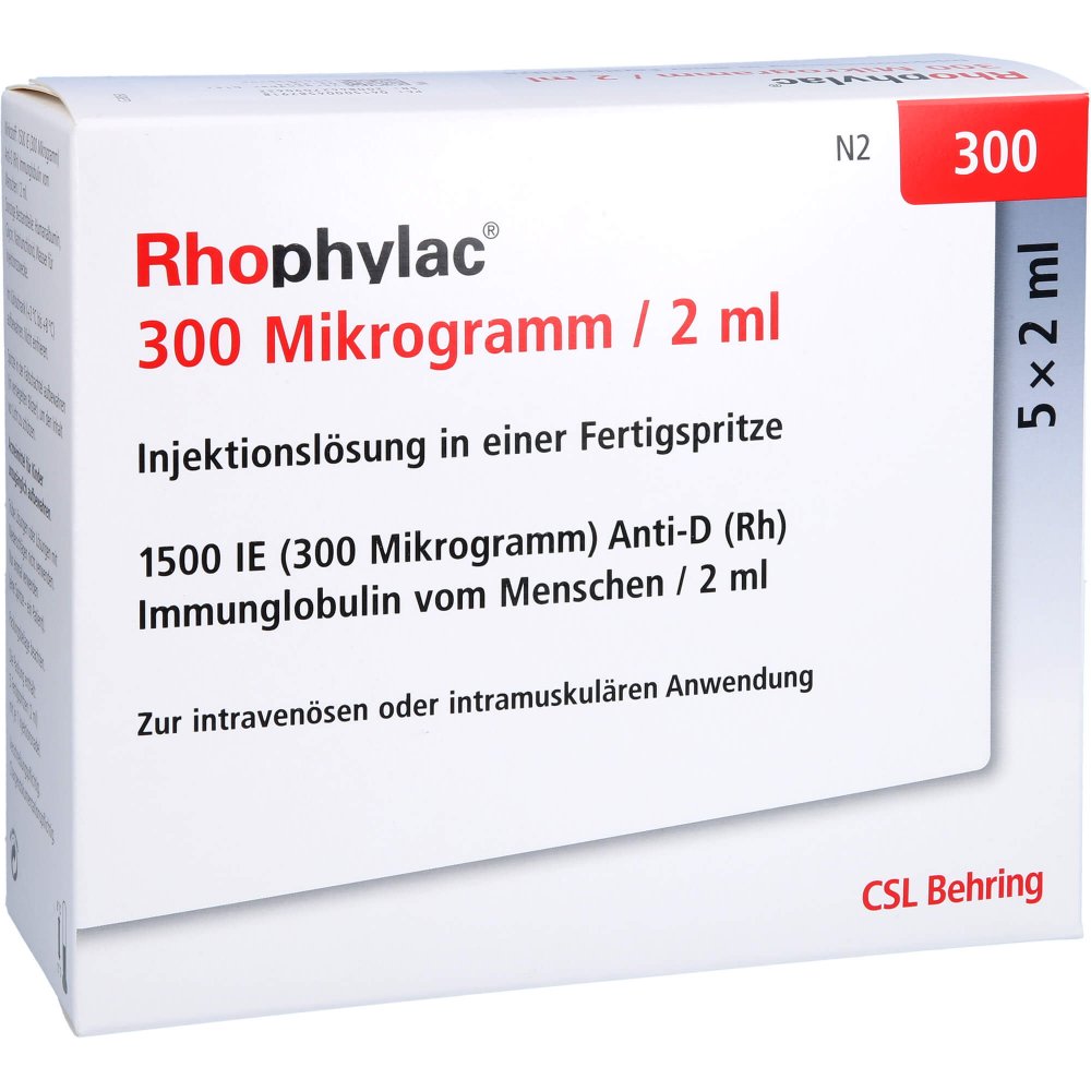 Rhophylac 300 Fertigspritzen 5X2 ml online kaufen