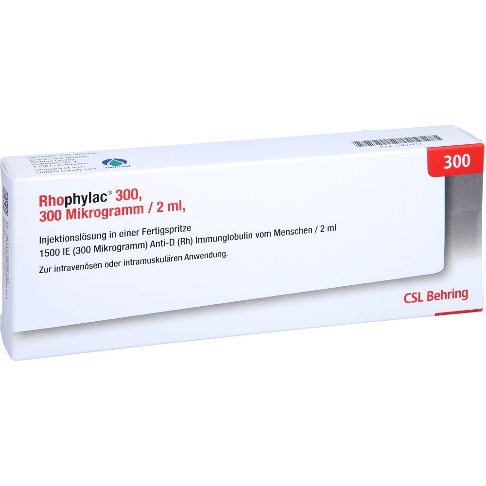 Rhophylac 300 [my]g/2 ml Injektionslösung in Fertigsp 1X2 ml