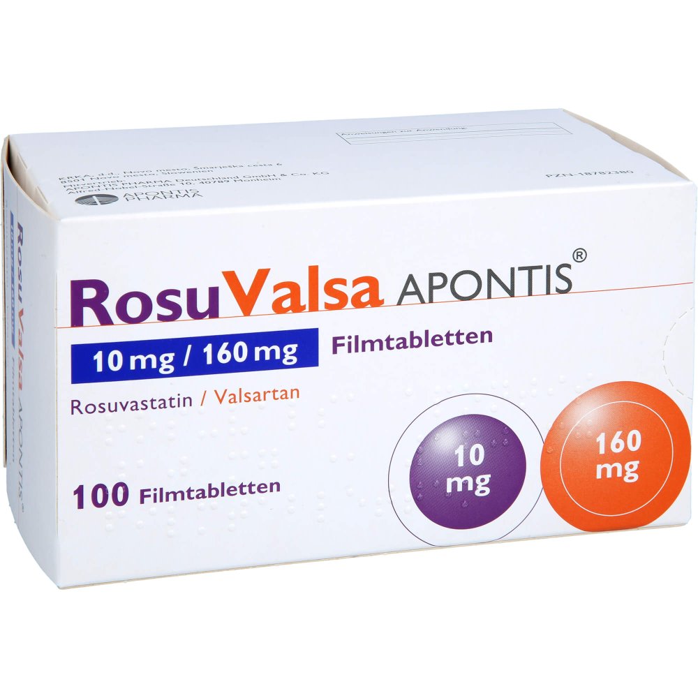 Rosuvalsa Apontis 10 Mg/160 Mg Filmtabletten 100 stk