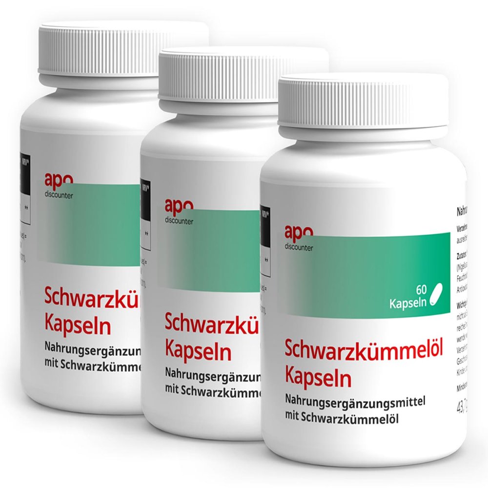 Schwarzkümmelöl Kapseln 500 mg von apodiscounter 3x60 stk