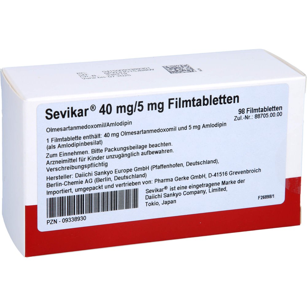 Sevikar 40 mg/5 mg Filmtabletten 98 stk online kaufen