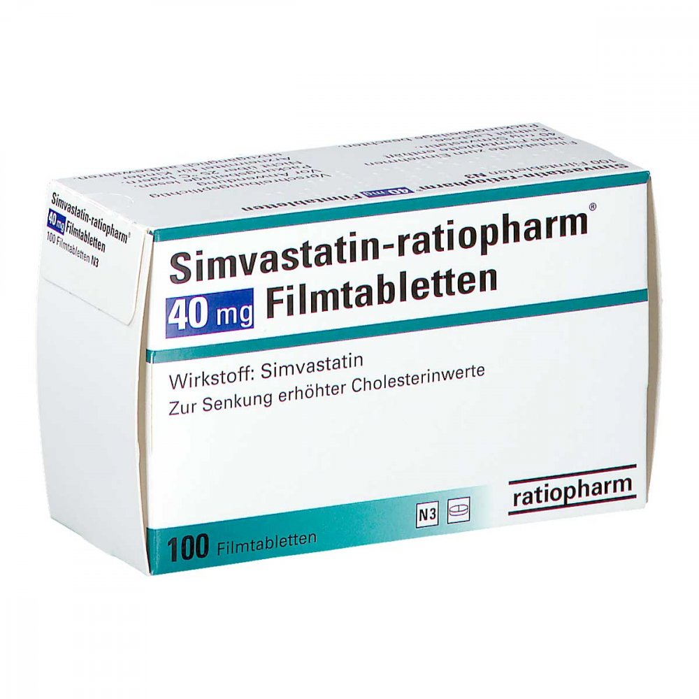 Simvastatin-ratiopharm 40 mg Filmtabletten 100 stk