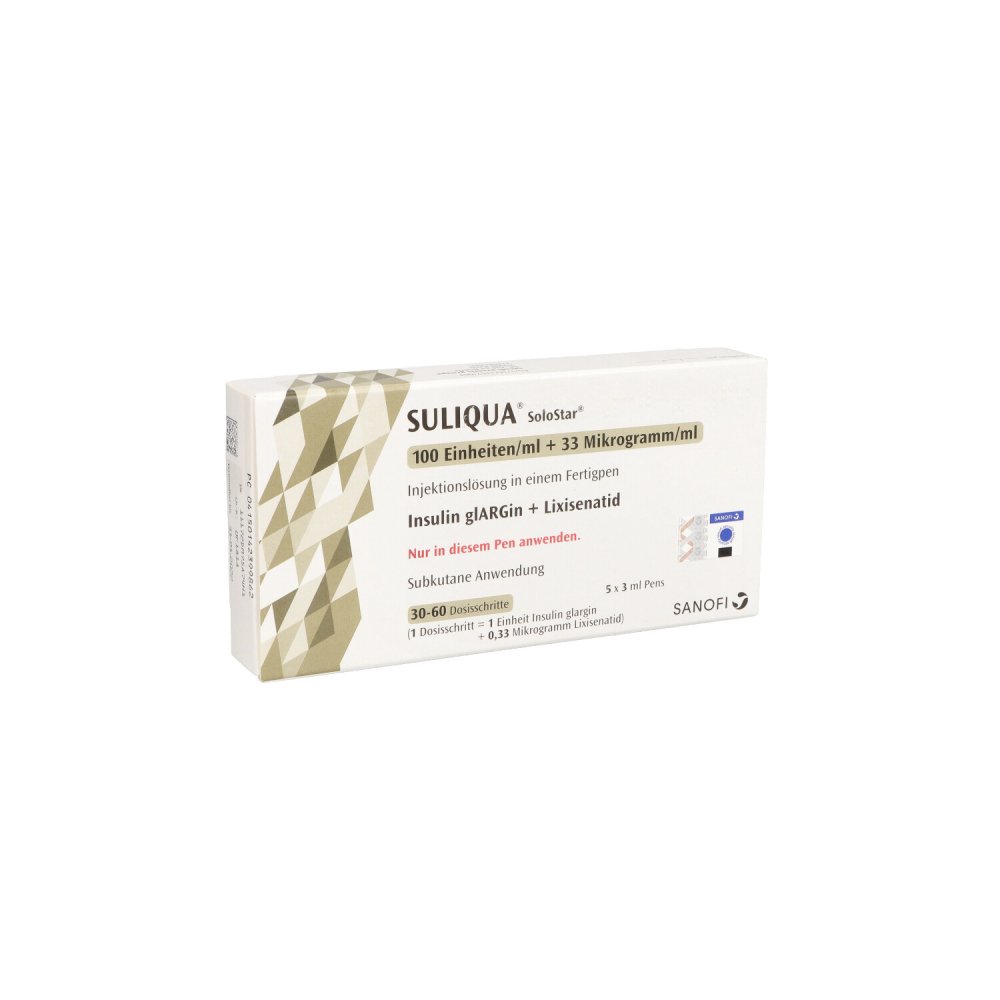 Suliqua 100 E/ml + 33 [my]g/ml Solostar iniecto -lsg. 5X3 ml