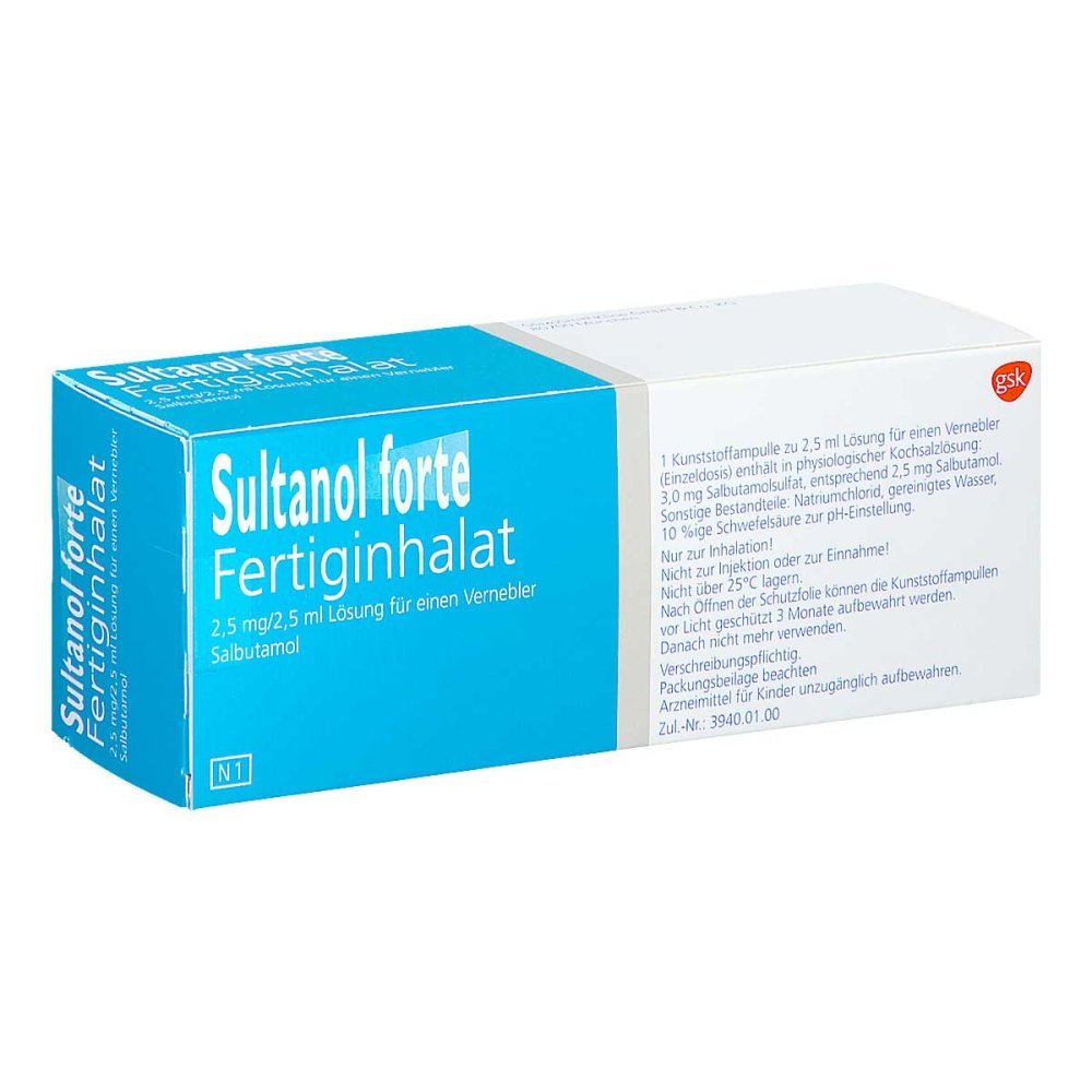 Sultanol forte Fertiginh.2,5 mg/2,5 ml L.f.e.vern. 60 stk