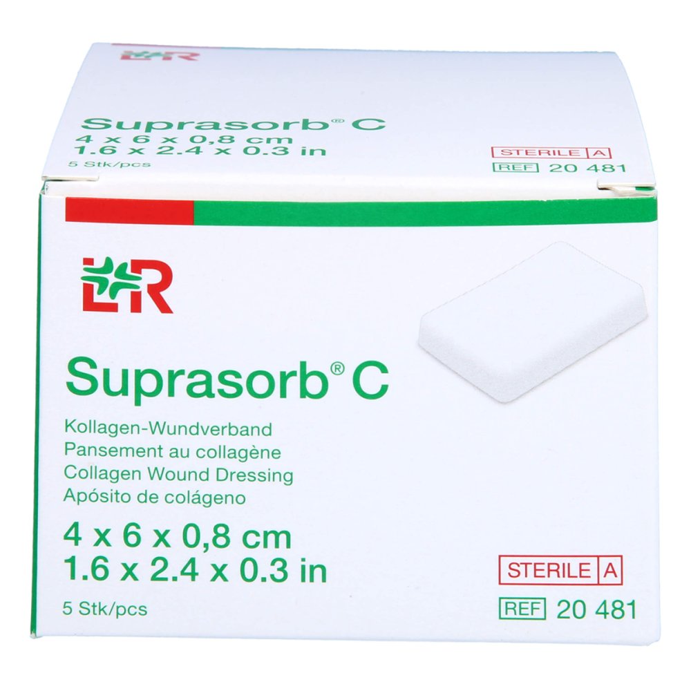 Suprasorb C Kollagen Wundverband 0,8x4x6 cm 5 stk