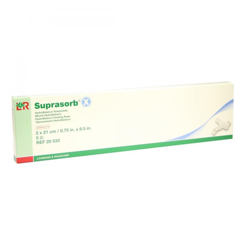 Suprasorb X Hydrobalance Tamponade 2x21cm 5 stk