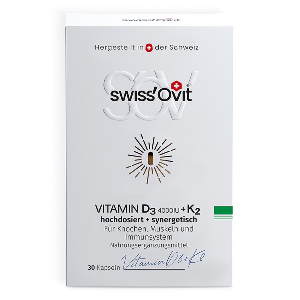 SwissOvit Vitamin D3 4000 i.E. + K2 Kapseln 30 stk
