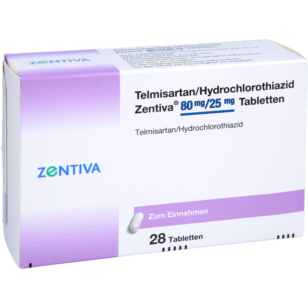 Telmisartan/Hydrochlorothiazid Zentiva 80mg/25mg 28 stk