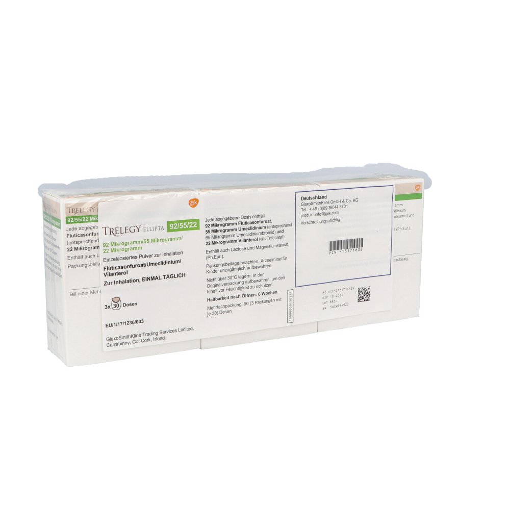 Trelegy Ellipta 92 [my]g/55 [my]g/22 [my]g Dosis 3 3 stk