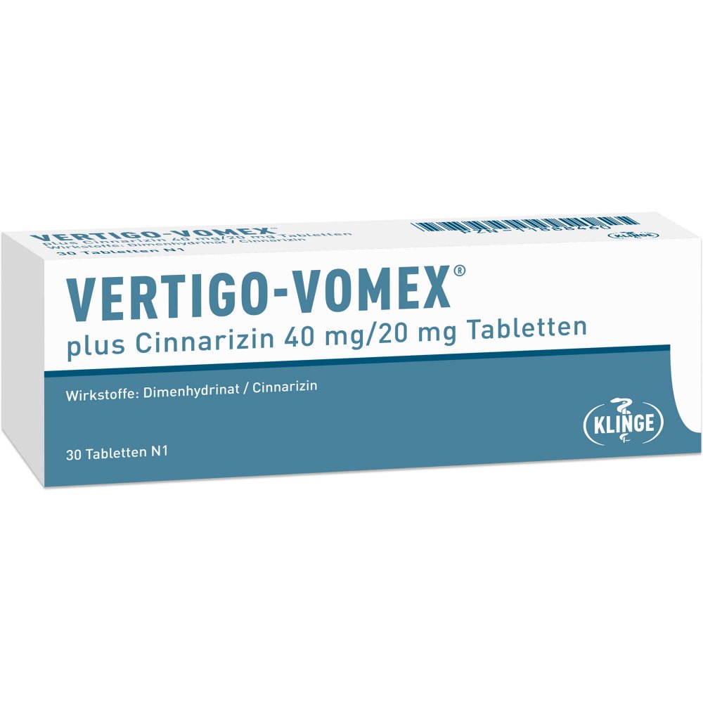 Vertigo Vomex plus Cinnarizin 40 mg/20 mg Tabletten 30 stk