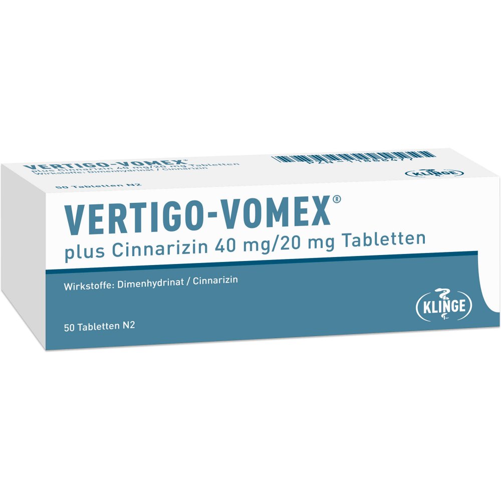 Vertigo Vomex plus Cinnarizin 40 mg/20 mg Tabletten 50 stk