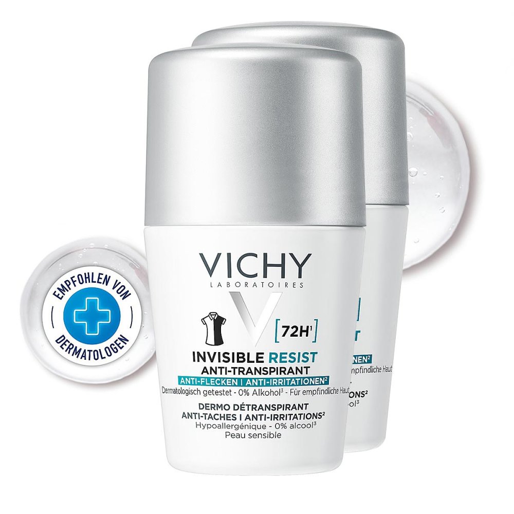 Vichy Deo Roll-on 72h Anti-flecken Invisible Dp 2X50 ml