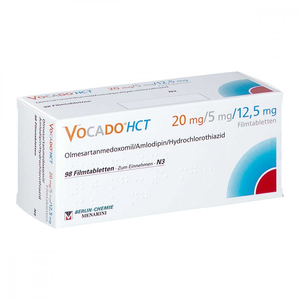 Vocado Hct 20 mg/5 mg/12,5 mg Filmtabletten 98 stk