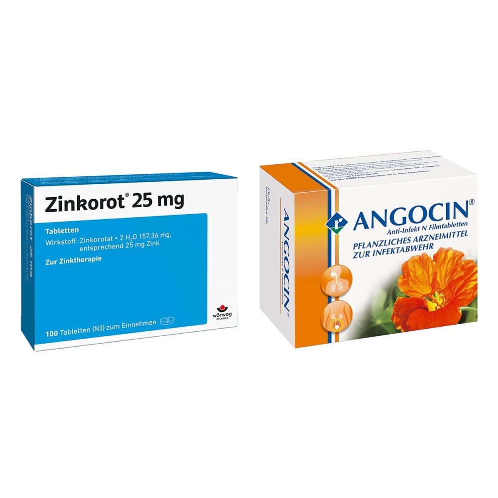 Zinkorot 25 Mg Tabletten + Angocin Anti Infekt N Filmtabletten 100 ...